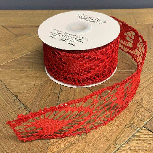 RED LACE RIBBON 10'L x 2.25"W – The Bazaar Inc