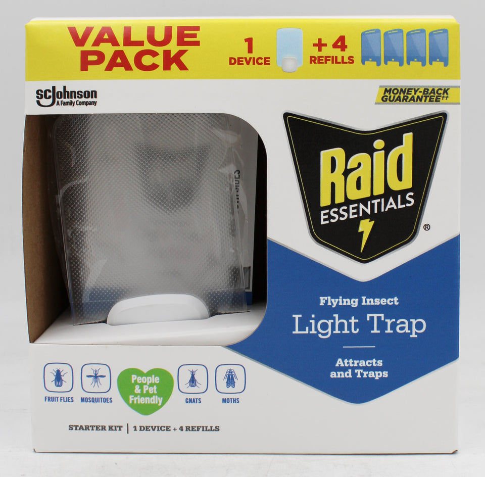 RAID ESSENTIALS LIGHT TRAP STARTER KIT W/ 4 REFILLS US – The Bazaar Inc