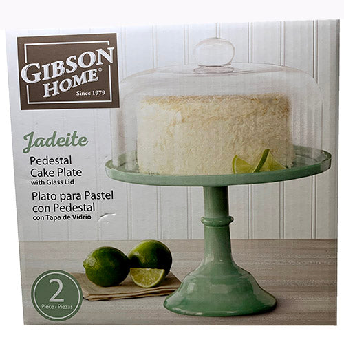 GIBSON CAKE PLATE 10"/2PC SET-GREEN. – The Bazaar Inc