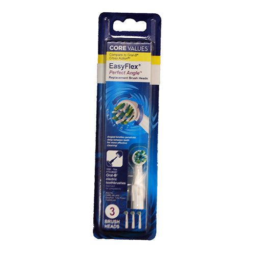 CORE VALUES REPLACEMENT PERFECT ANGLE BRUSH HEADS 3PK (FITS MOST ORAL ...