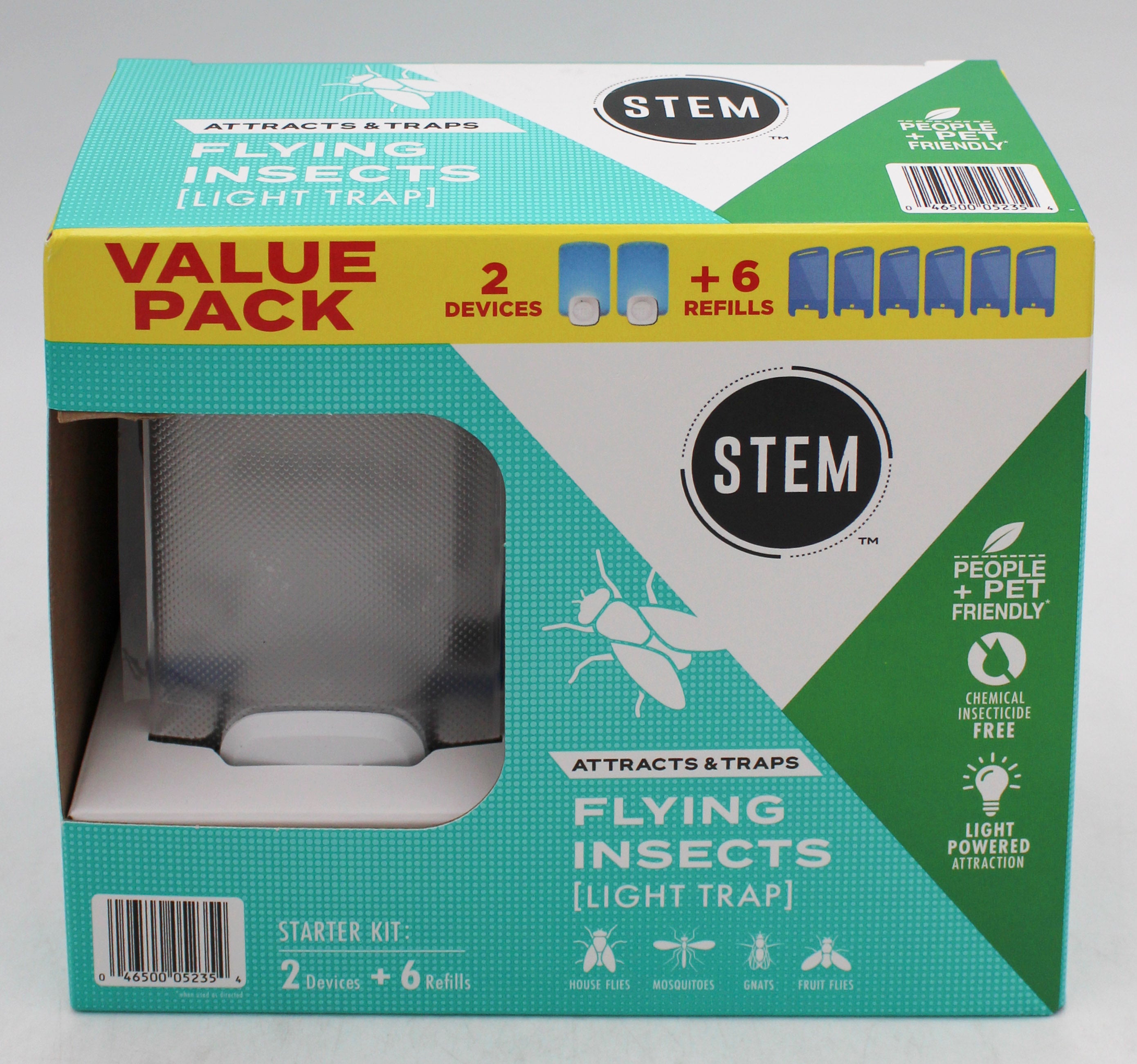 SP PEST2025 STEM FLYING INSECTS LIGHT TRAP 2DEVICES + 6 REFILLS PRISTI ...